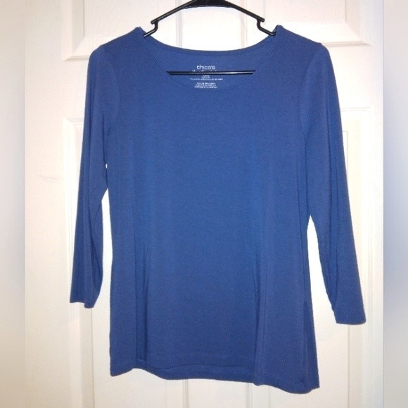 Chico's | Tops | Chicos The Ultimate Tee Blue Shirt Size 0 Xs | Poshmark